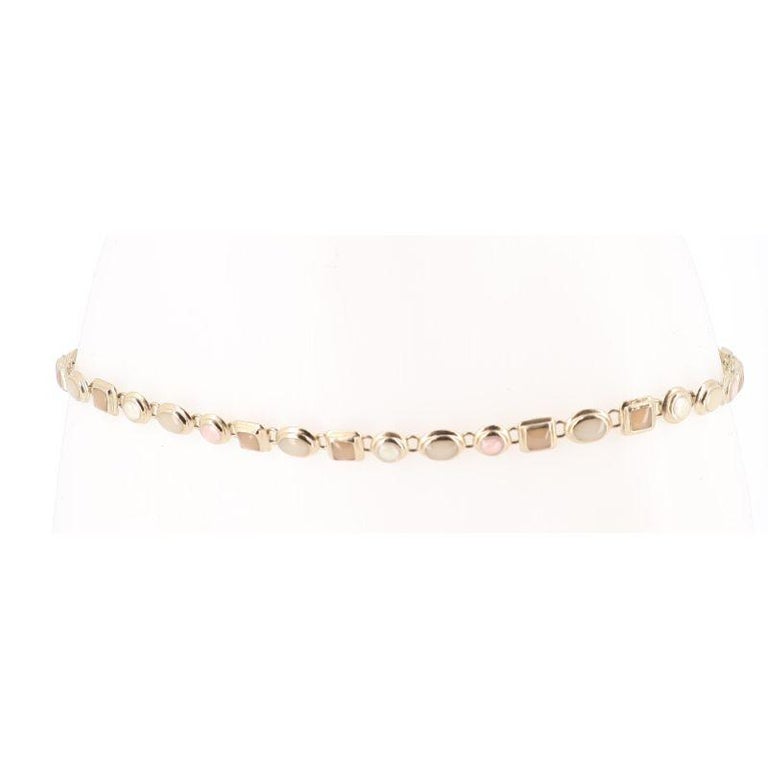 Chanel Gem Belt in White For Sale at 1stDibs