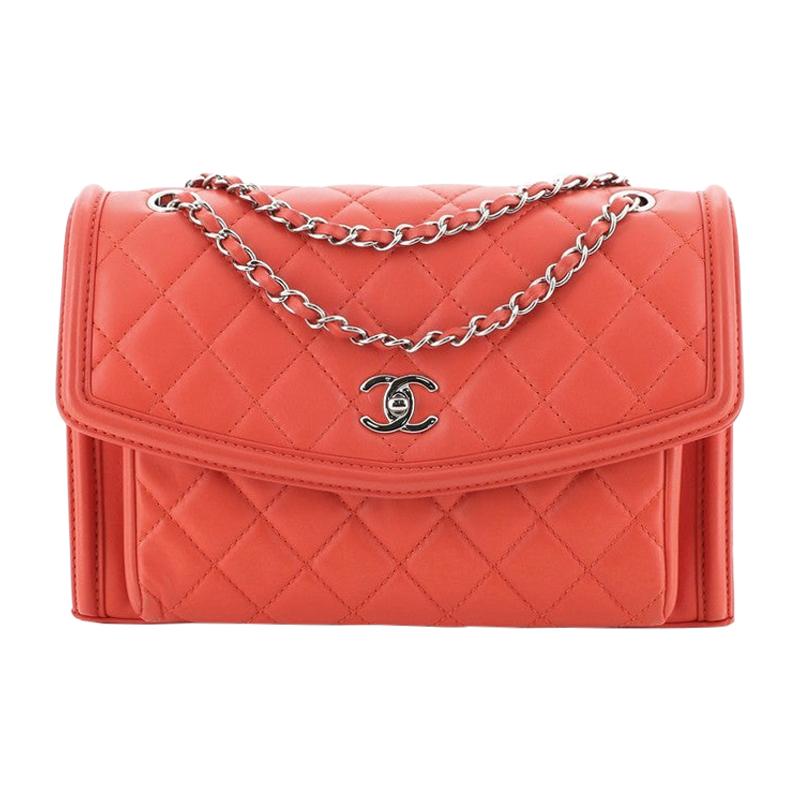 Chanel Geometric Flap Bag Quilted Lambskin Large For Sale at 1stdibs