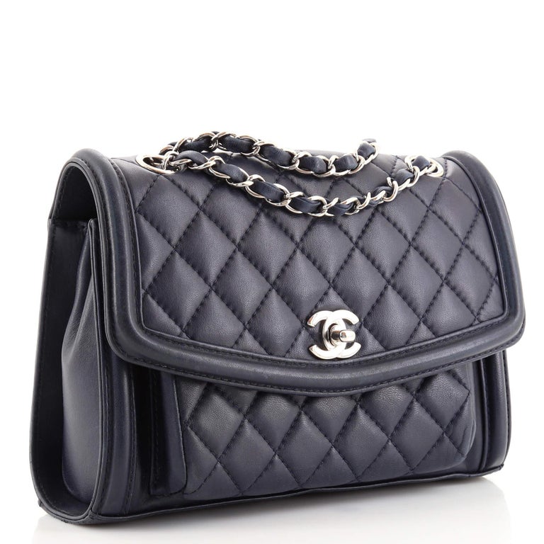 Chanel Geometric Flap Quilted Lambskin Small For Sale at 1stDibs