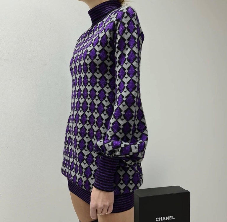 CHANEL Geometric Knitted Sweater Dress Tunic at 1stDibs | chanel ...