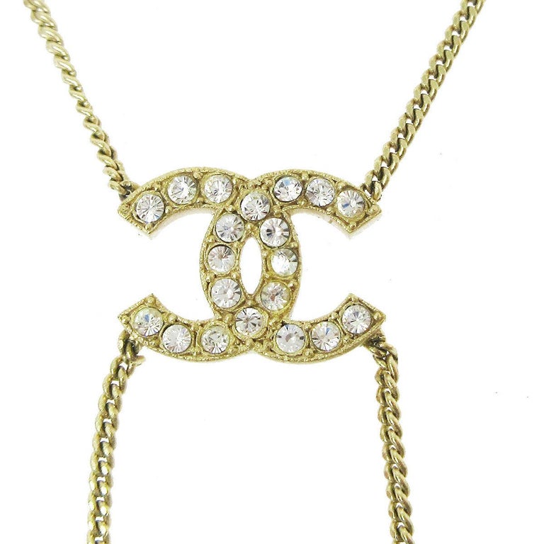 Chanel Gold 5 and CC Charms Drape Lariat Link Evening Dangle Chain ...