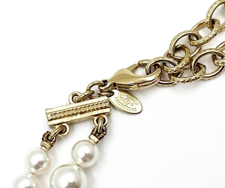 Chanel Gold Bee Seed Pearl Pendants 2 Strand Aquamarine Pearl Necklace ...