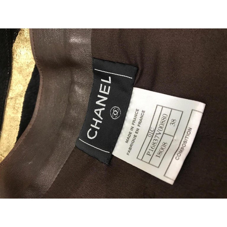 Chanel Gold and Black Leather Zebra Shorts, 2000 For Sale at 1stDibs