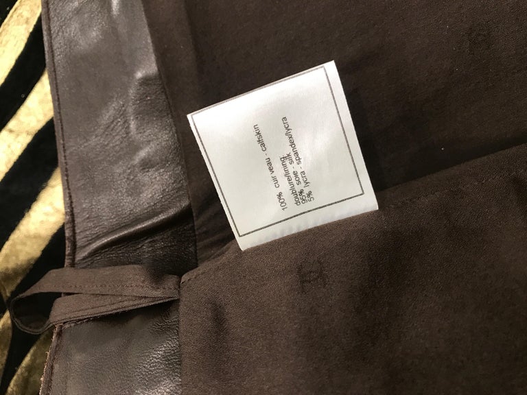 Chanel Gold and Black Leather Zebra Shorts, 2000 For Sale at 1stDibs