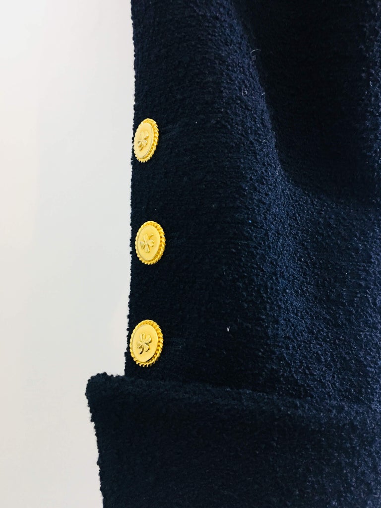 Chanel Gold Button Up Jacket at 1stDibs | navy jacket gold buttons