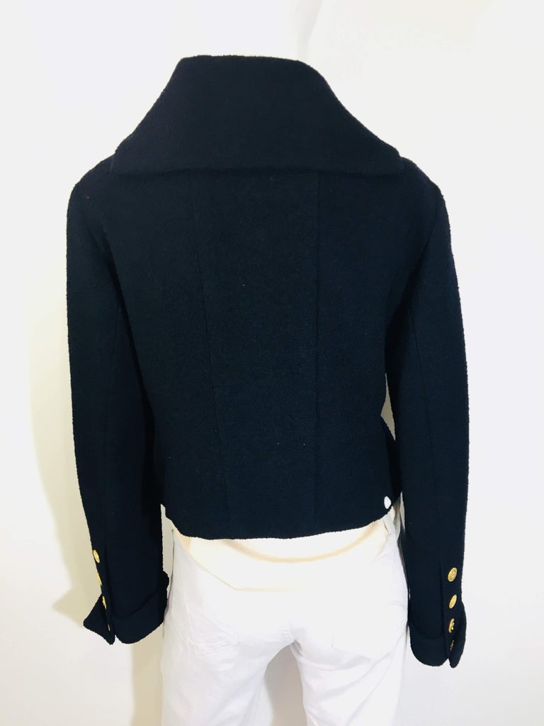 Chanel Gold Button Up Jacket at 1stDibs | navy jacket gold buttons