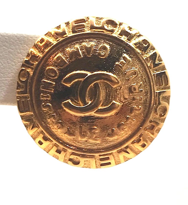 Chanel Gold Buttons Earrings, 2019 For Sale at 1stDibs | chanel ...