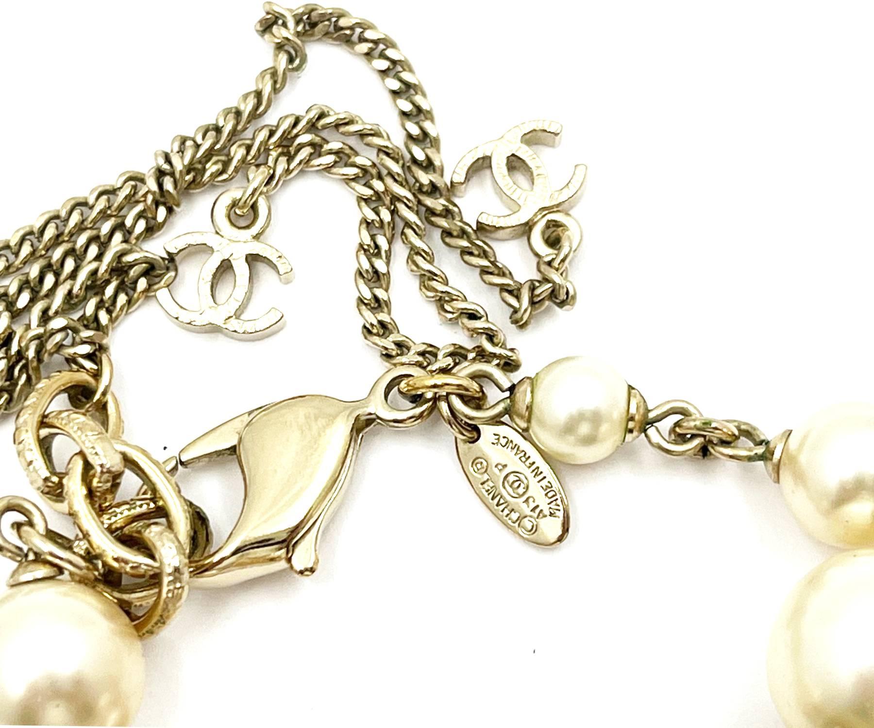 Chanel Gold CC Glazed Black Lace Pearl Short Necklace For Sale at ...