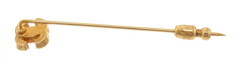 Chanel Gold CC Rhinestone Brooch For Sale at 1stDibs