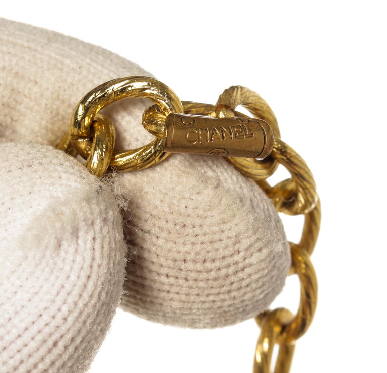 Chanel Gold Coco Mark Two Pendants Multi-Strand Necklace For Sale at ...