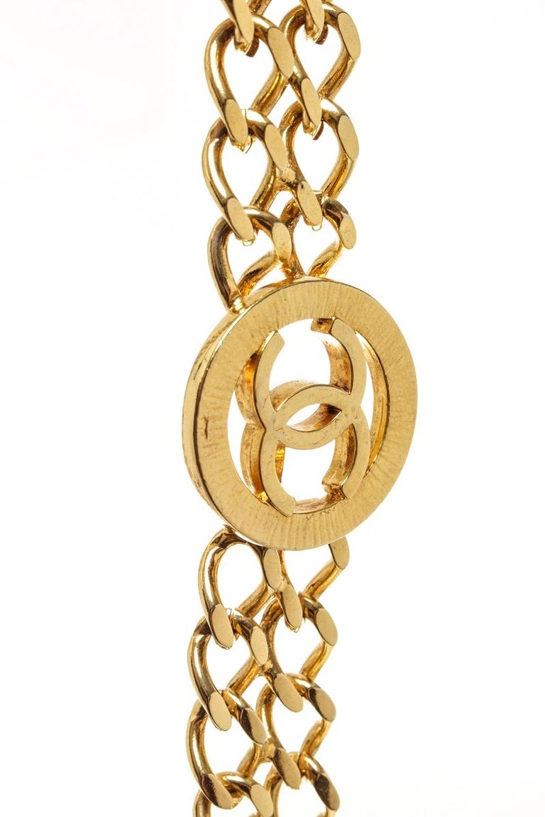Chanel Gold Double Oval Link Chain Necklace/Belt For Sale at 1stDibs