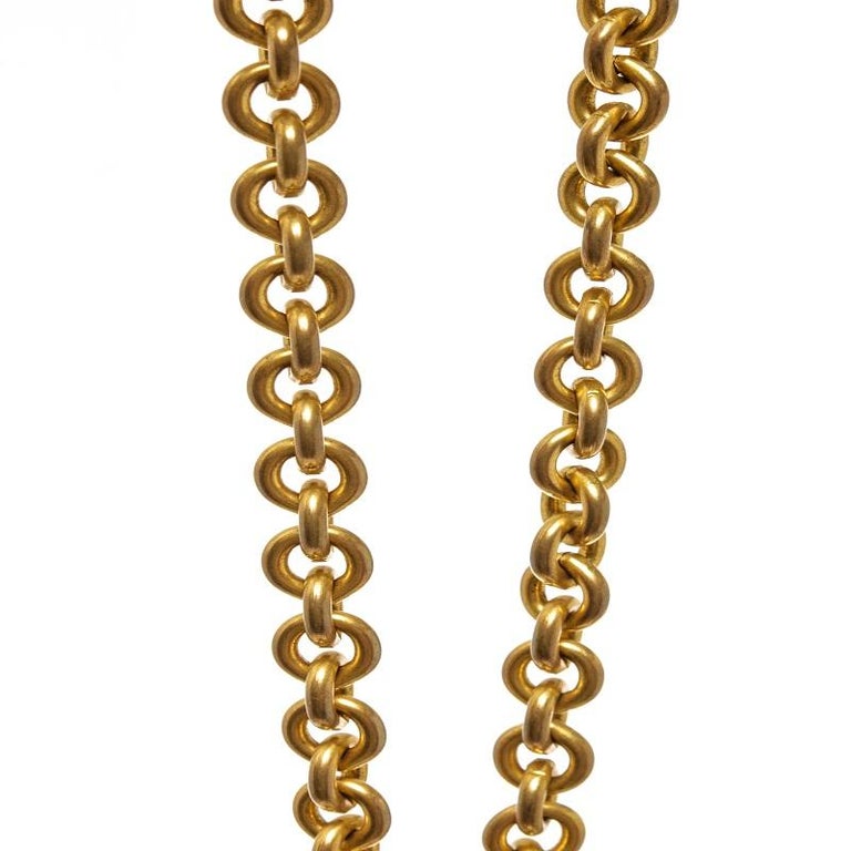 Chanel Gold Interlocking CC Necklace at 1stDibs