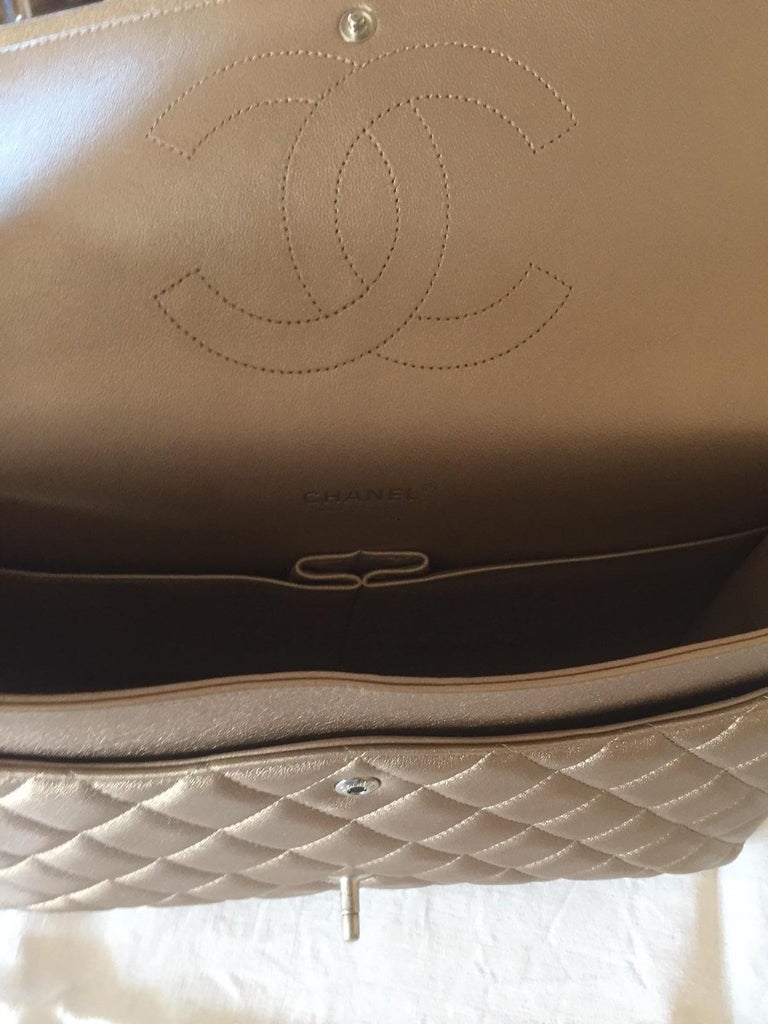 Chanel Gold Leather Maxi Handbag Timeless Collection, 2011 at 1stDibs