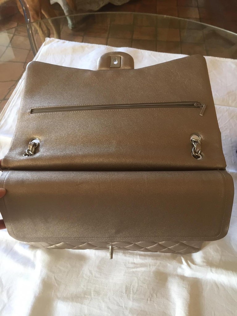 Chanel Gold Leather Maxi Handbag Timeless Collection, 2011 at 1stDibs