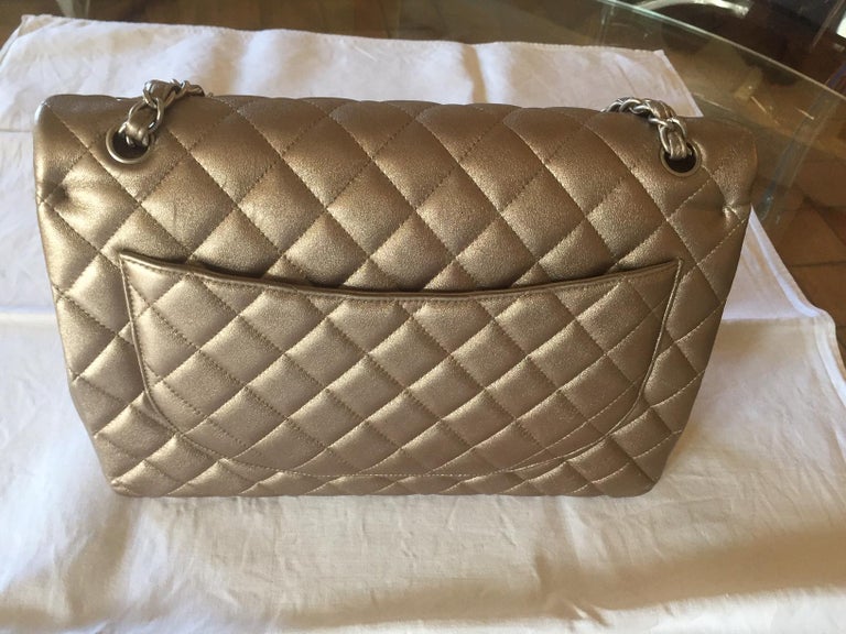 Chanel Gold Leather Maxi Handbag Timeless Collection, 2011 at 1stDibs