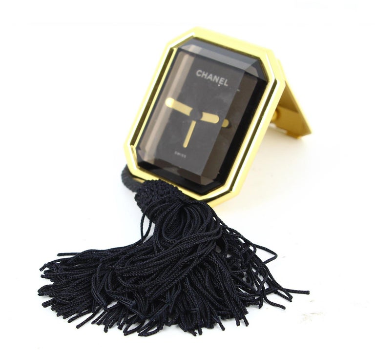 Chanel Gold Metal Clock For Sale at 1stDibs