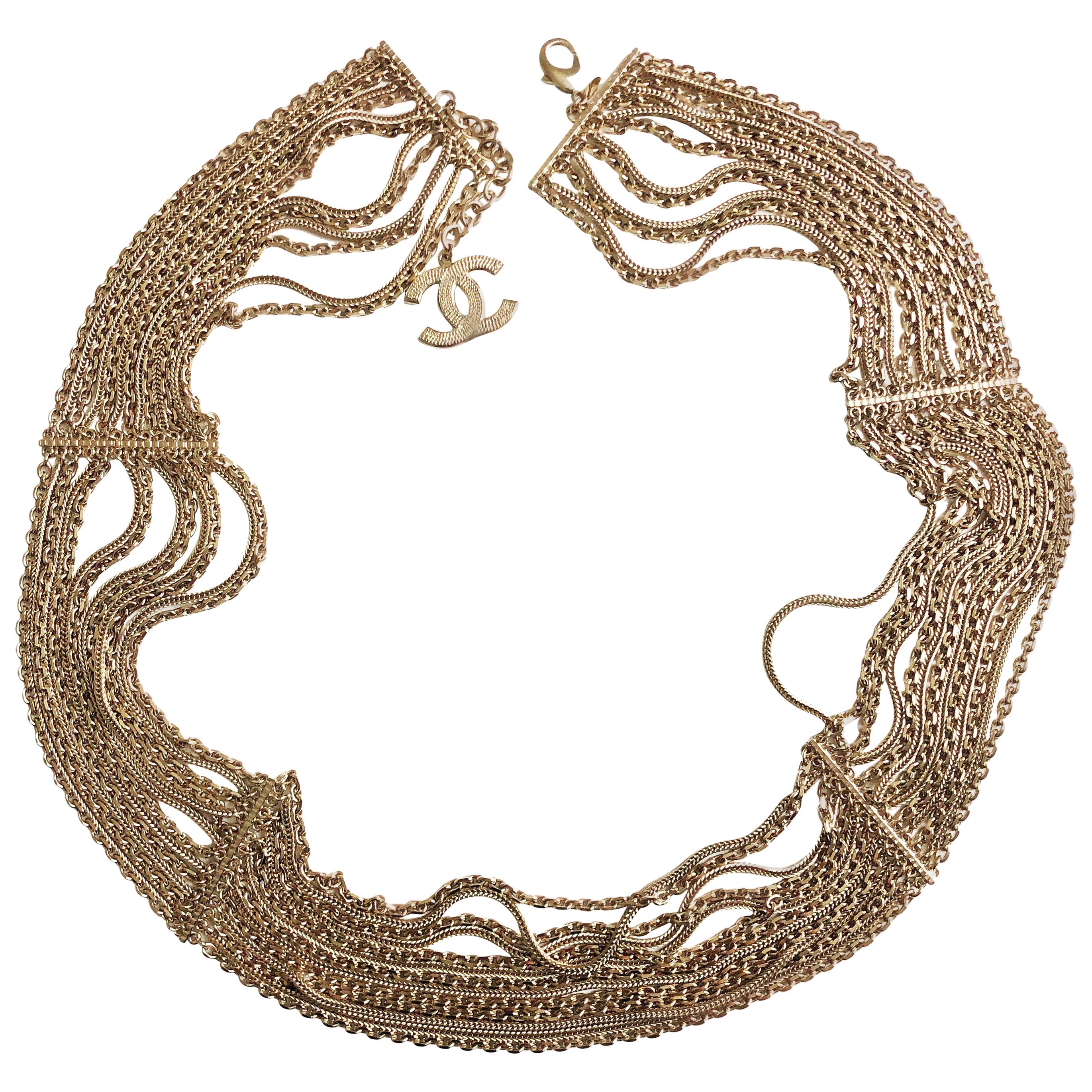 CHANEL Belt with Leather, Chains and Coins at 1stDibs