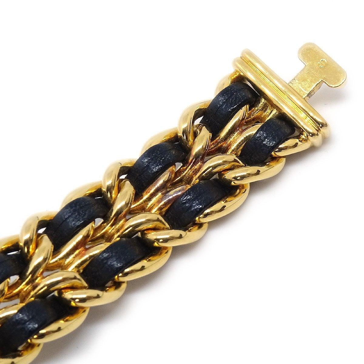 CHANEL Gold Premiere Black Lambskin Gold Chain Ladies Quartz Wrist ...