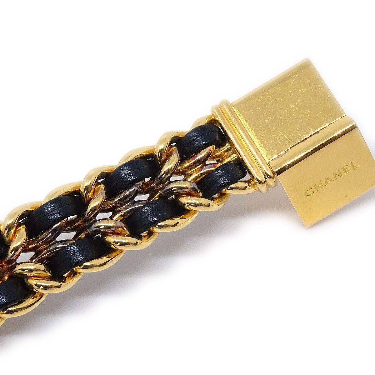 CHANEL Gold Premiere Black Lambskin Gold Chain Ladies Quartz Wrist ...