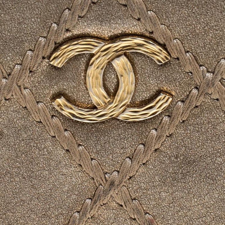 Chanel Gold Quilted Leather Zip Around Coin Purse For Sale at 1stDibs