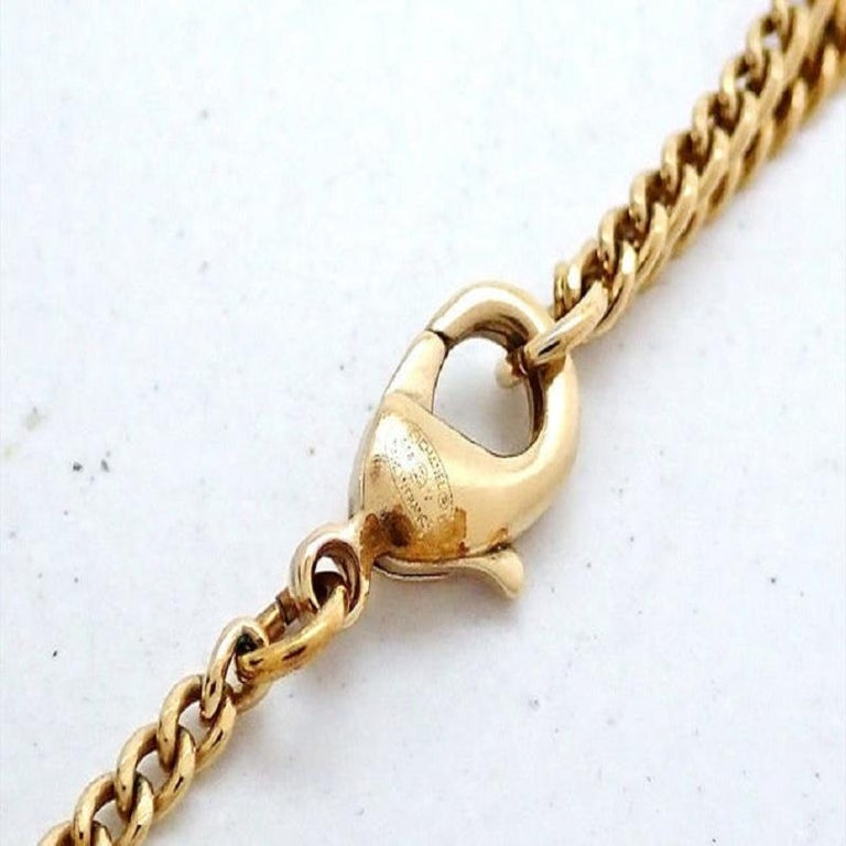 Chanel Gold-Tone Chain CC Rhinestone Pendant Necklace For Sale at 1stDibs