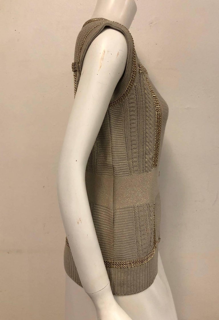 Chanel Gold Tone Knitted Cotton Blend Chain Vest or Top at 1stDibs ...