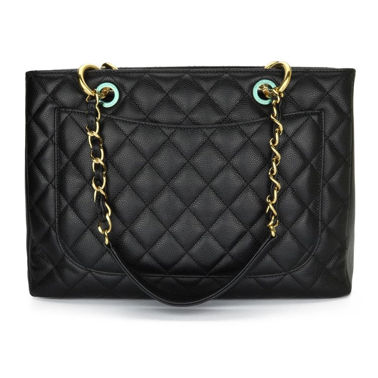 CHANEL Grand Shopping Tote (GST) Bag Black Caviar with Gold Hardware ...