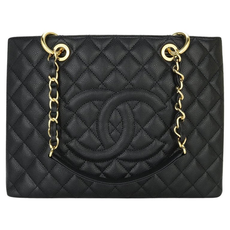 CHANEL Grand Shopping Tote (GST) Bag Black Caviar with Gold Hardware ...