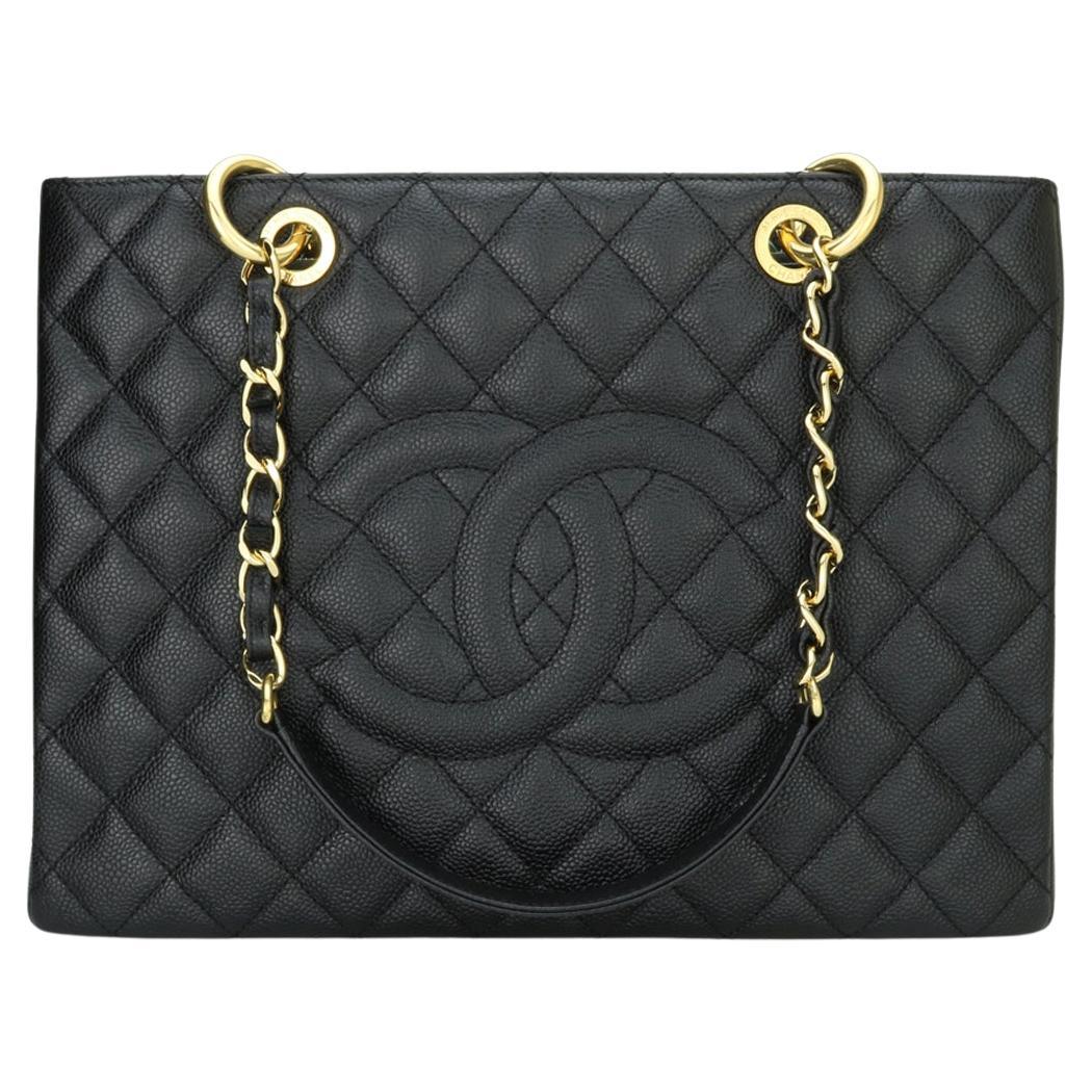 CHANEL Grand Shopping Tote (GST) Bag Black Caviar with Gold Hardware ...