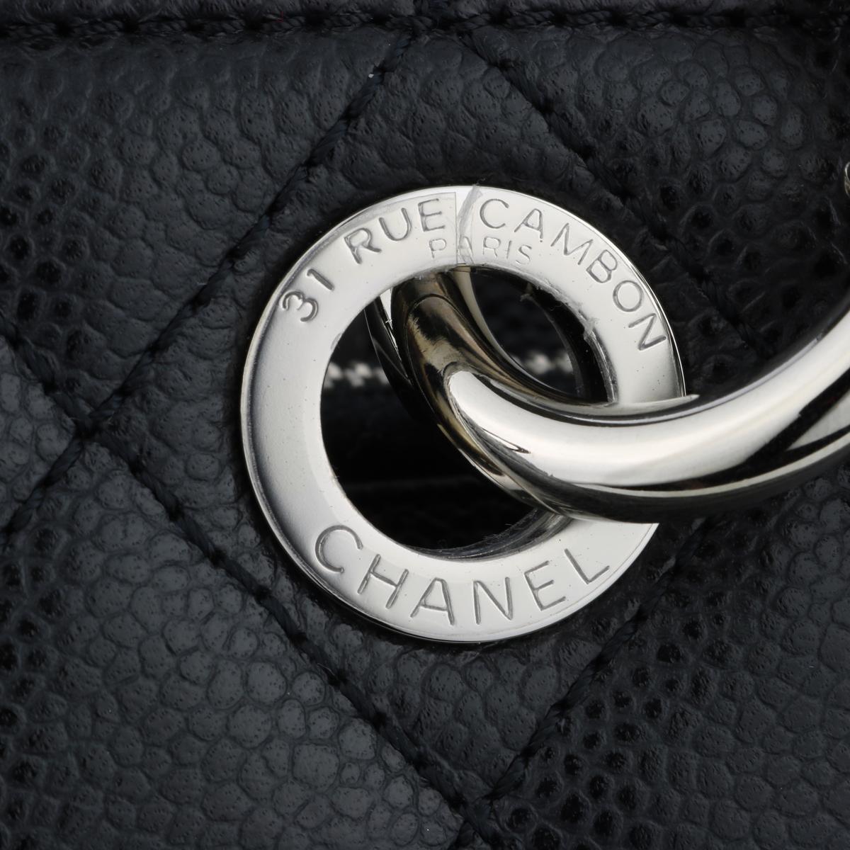 CHANEL Grand Shopping Tote (GST) Bag Black Caviar with Silver Hardware ...