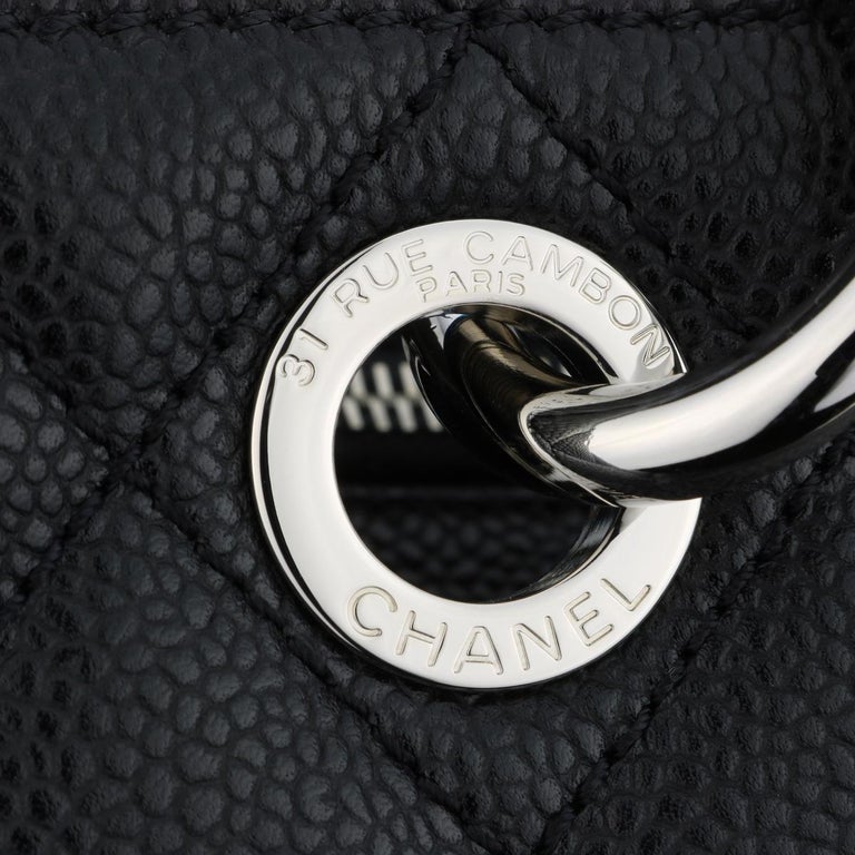 CHANEL Grand Shopping Tote (GST) Bag Black Caviar with Silver Hardware ...