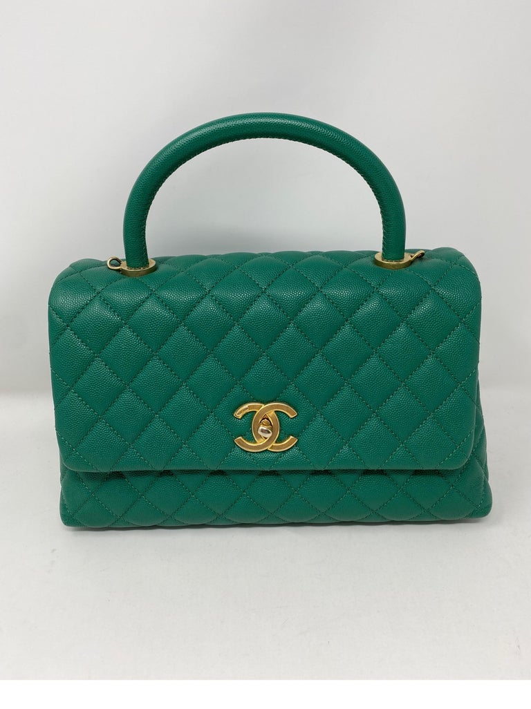 Chanel Green Coco Handle Bag at 1stDibs