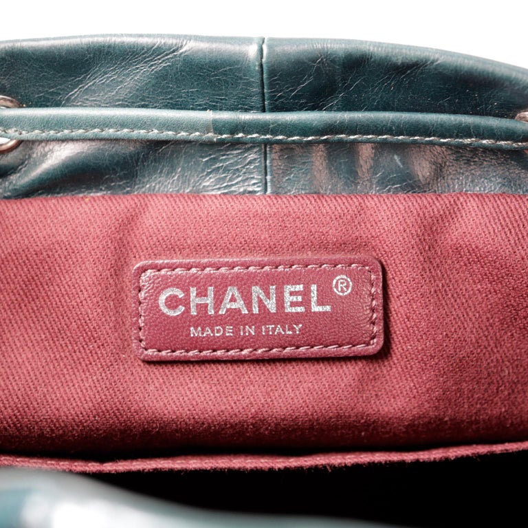 Chanel Green Distressed Leather Backpack at 1stDibs | chanel distressed ...