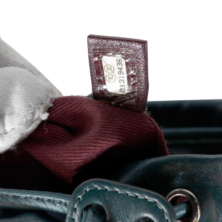 Chanel Green Distressed Leather Backpack at 1stDibs | chanel distressed ...