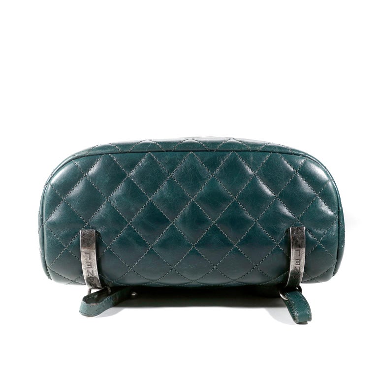 Chanel Green Distressed Leather Backpack at 1stDibs | chanel distressed ...