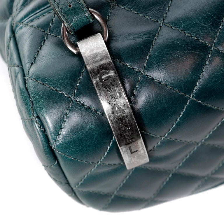 Chanel Green Distressed Leather Backpack at 1stDibs | chanel distressed ...