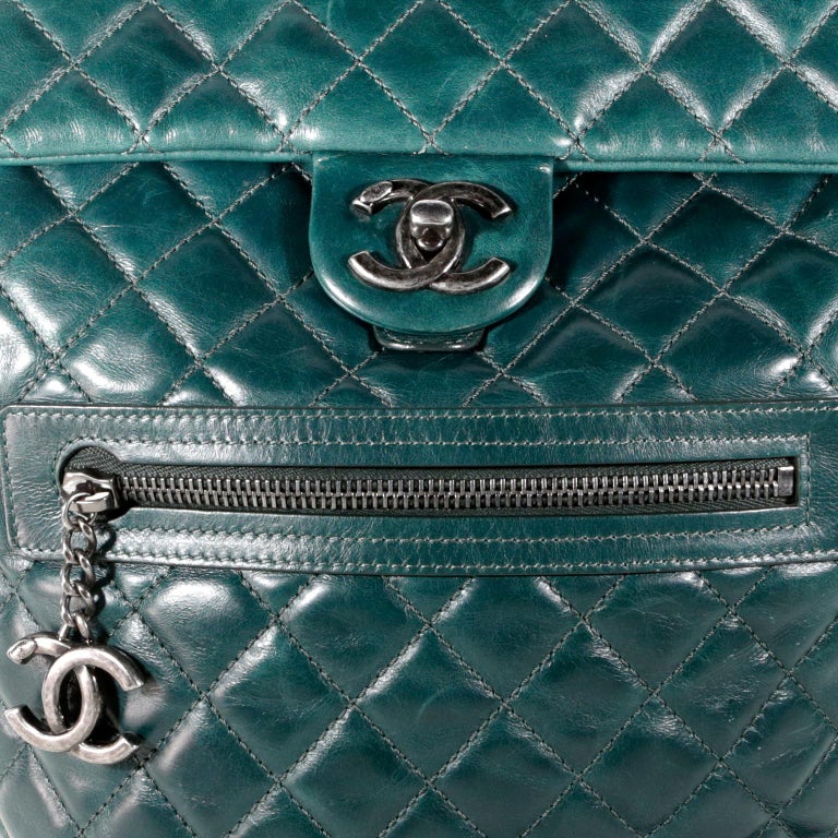 Chanel Green Distressed Leather Backpack at 1stDibs | chanel distressed ...