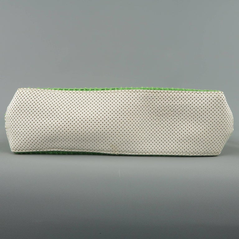 CHANEL Green Mesh White Leather Trim Tennis Ball Tote Bag at 1stDibs
