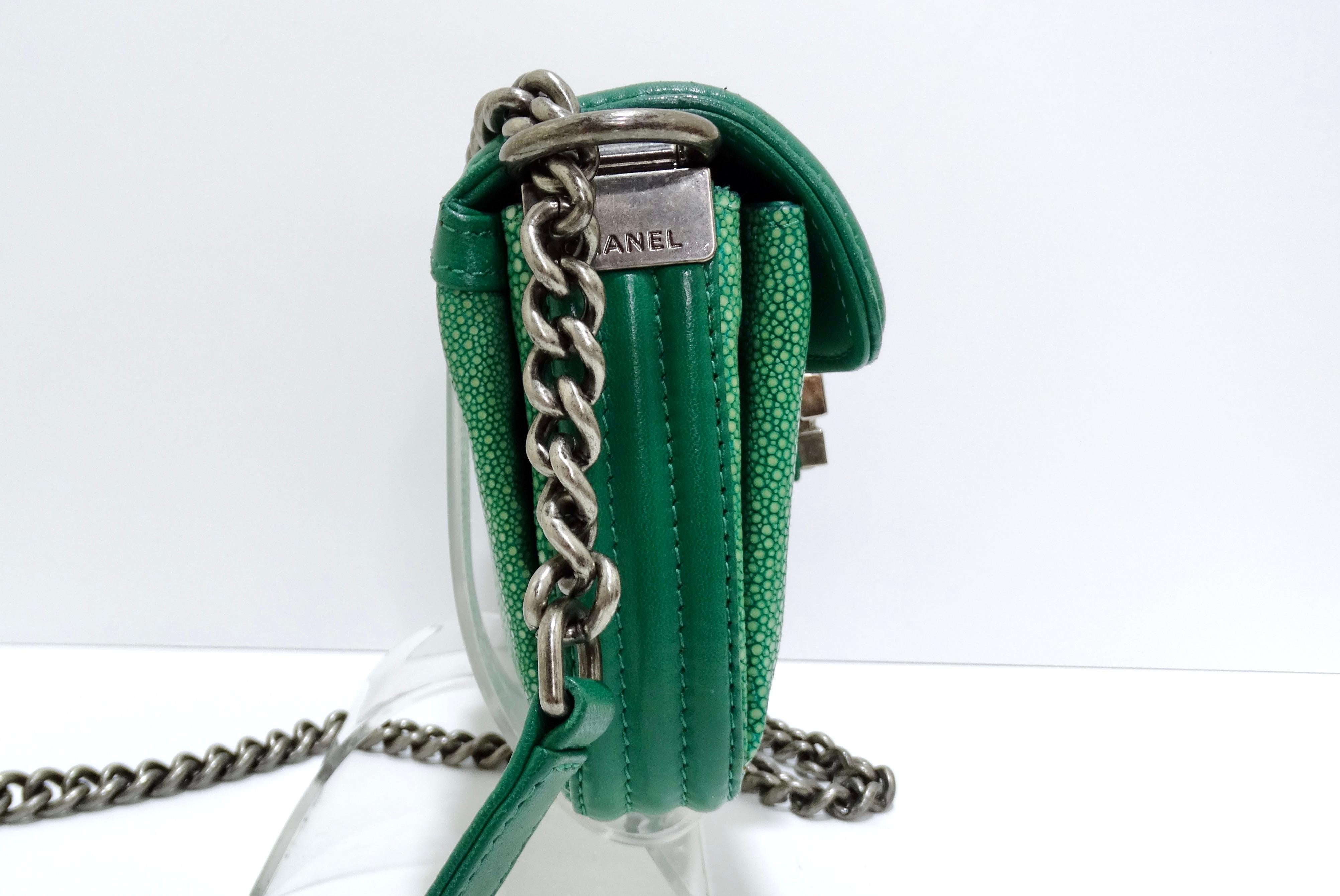 Chanel Green Stingray HandBag at 1stDibs
