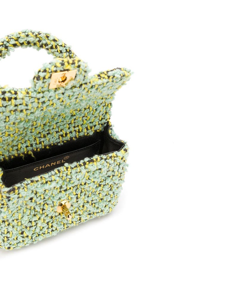 Chanel Green Tweed Mini Kelly Flap Bag at 1stDibs | chanel green tweed ...