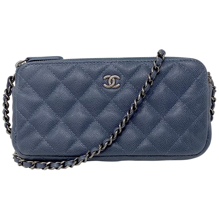 Chanel Grey Mini Crossbody Bag at 1stDibs