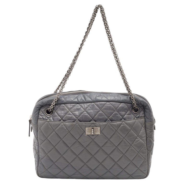 Chanel Grey Quilted Leather Large Reissue Camera Case Bag For Sale at ...