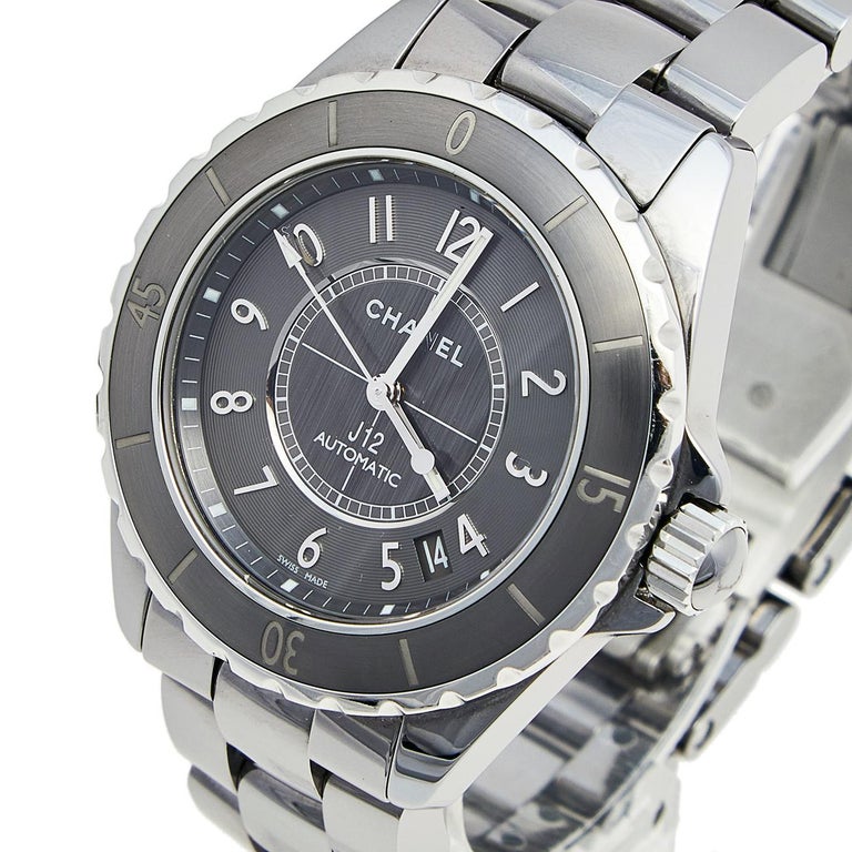 Chanel Grey Titanium and Ceramic J12 H2979 Automatic Women's Wristwatch ...