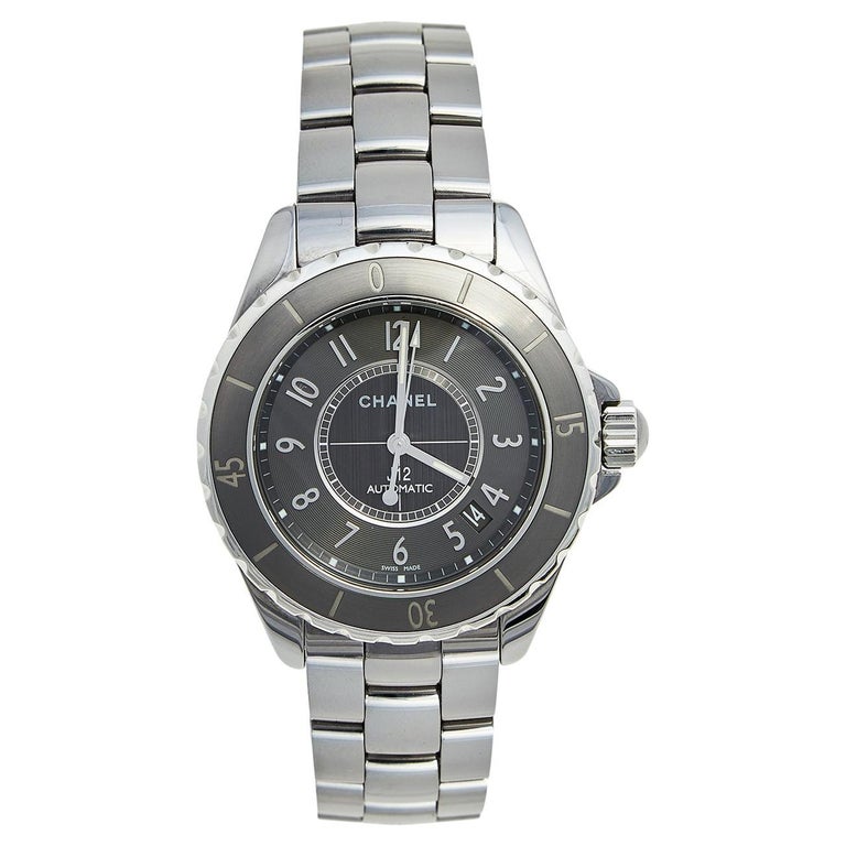 Chanel Grey Titanium and Ceramic J12 H2979 Automatic Women's Wristwatch ...