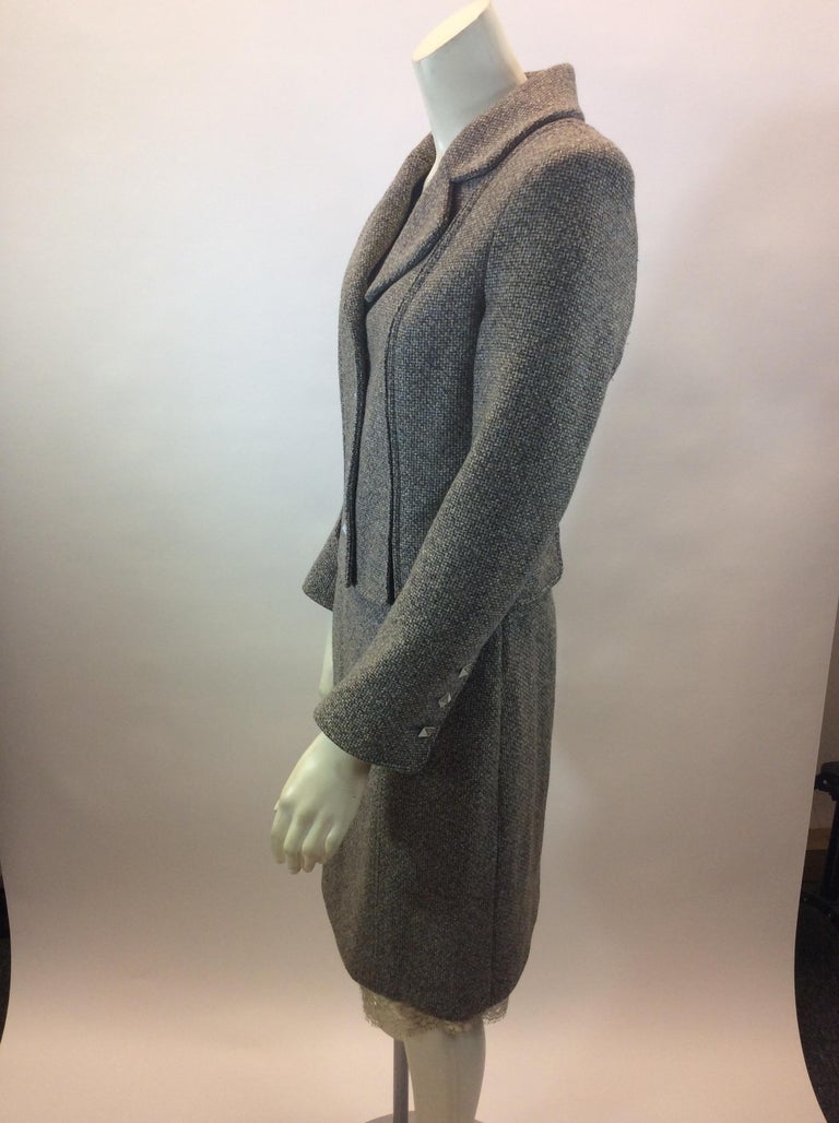 Chanel Grey Tweed Two Piece Skirt Suit at 1stDibs | chanel two piece ...