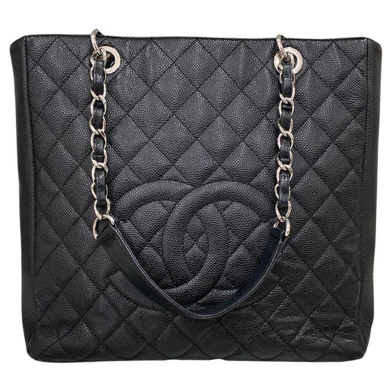 2013 Chanel PST Black Caviar Leather Shoulder Bag For Sale at 1stDibs