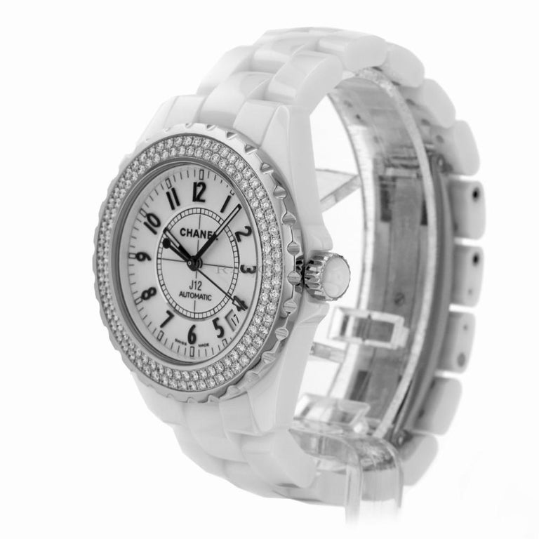 Chanel H0969 J12 White Ceramic Diamond Bezel Swiss Automatic Movement ...