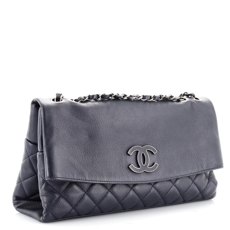 Chanel Hamptons Foldover Flap Bag Quilted Calfskin Medium at 1stDibs