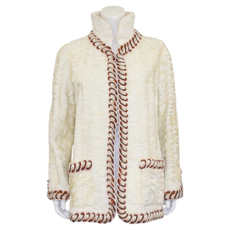 1980s Chanel Haute Couture Cream Broadtail Jacket at 1stDibs