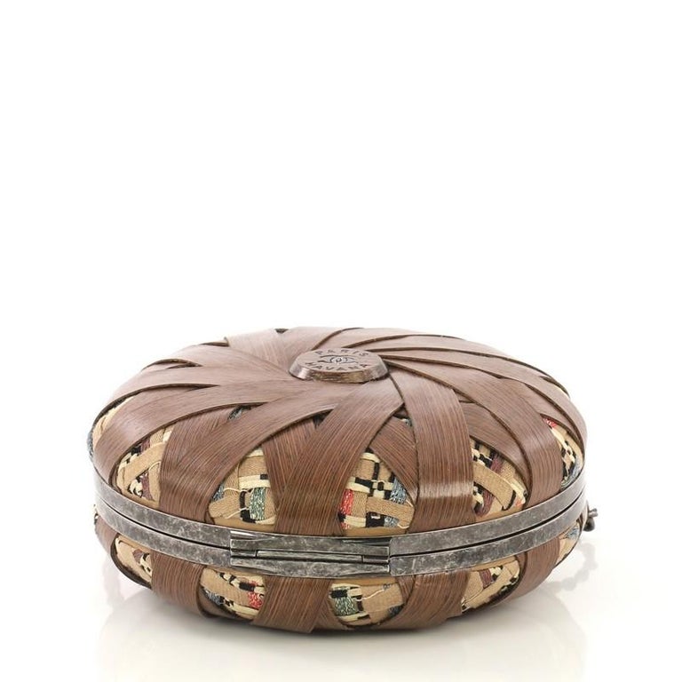Chanel Havana By Night Minaudiere Woven Wood and Tweed at 1stDibs